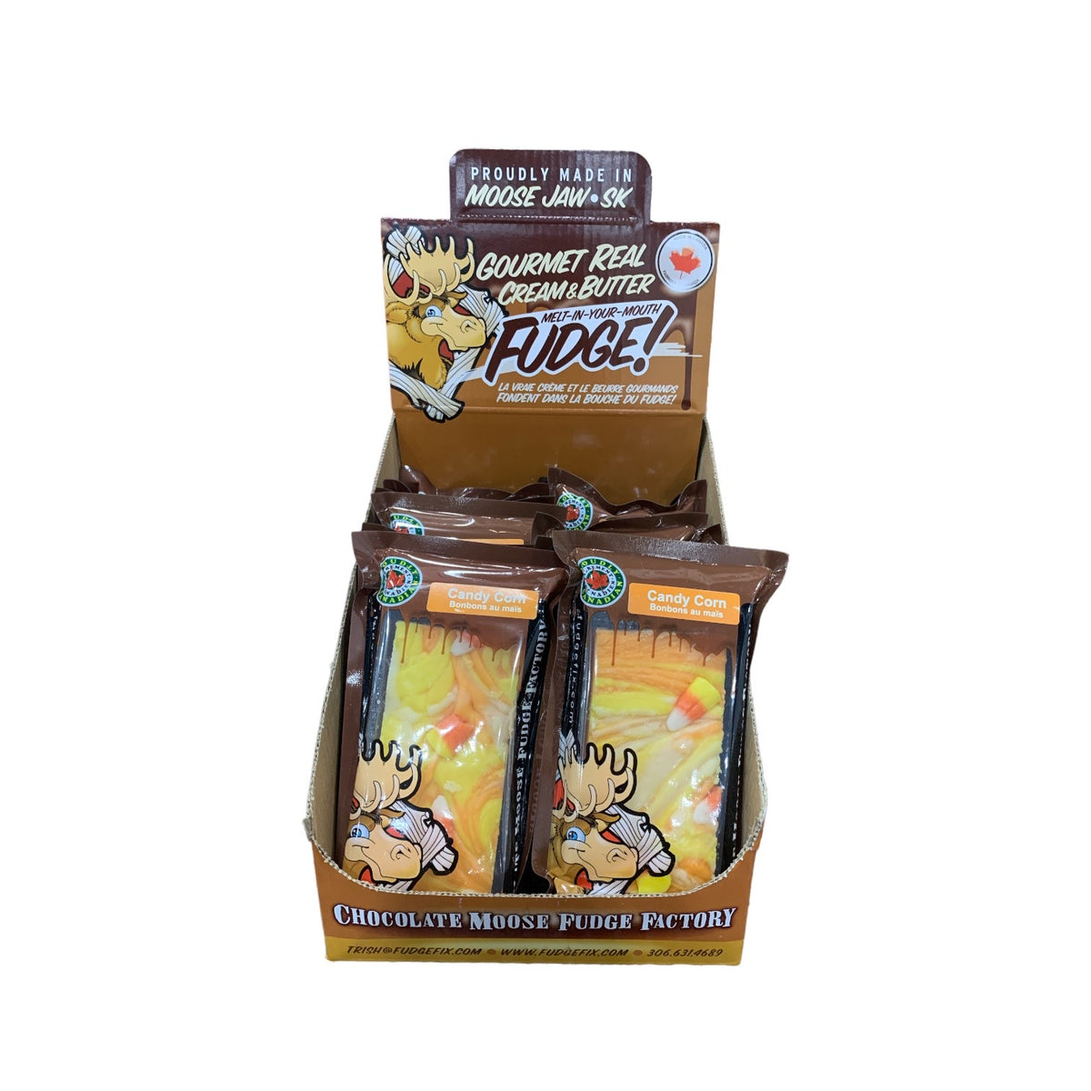 HALLOWEEN CANDY CORN 110G FUDGE BAR – Chocolate Moose Fudge Factory