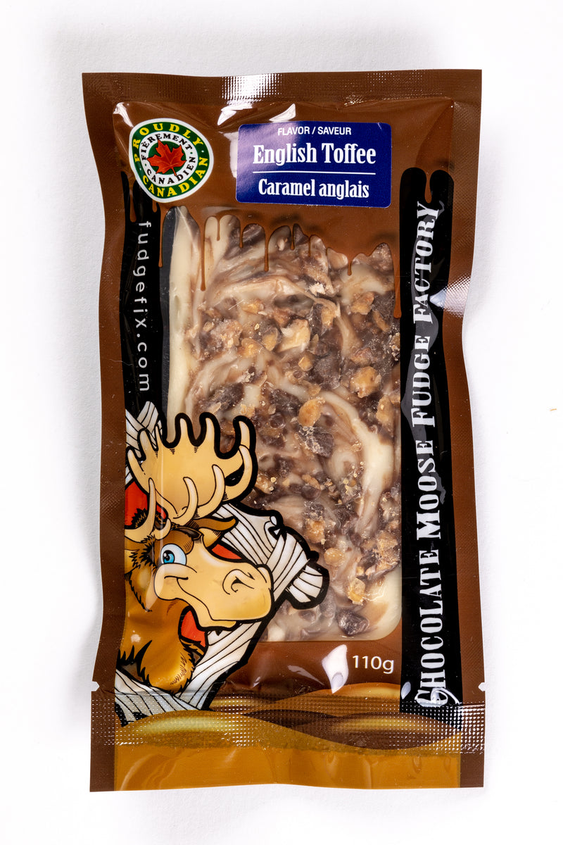 English Toffee - 110g Fudge Bar – Chocolate Moose Fudge Factory